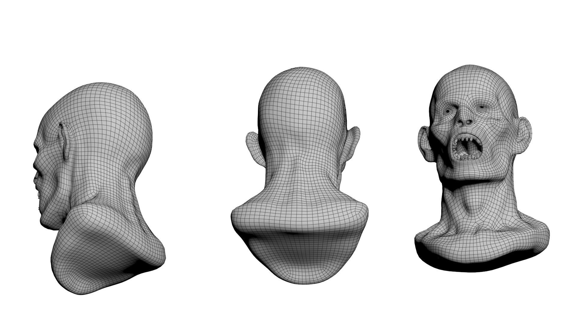 Undead Zombie head Mesh 3D model | CGTrader