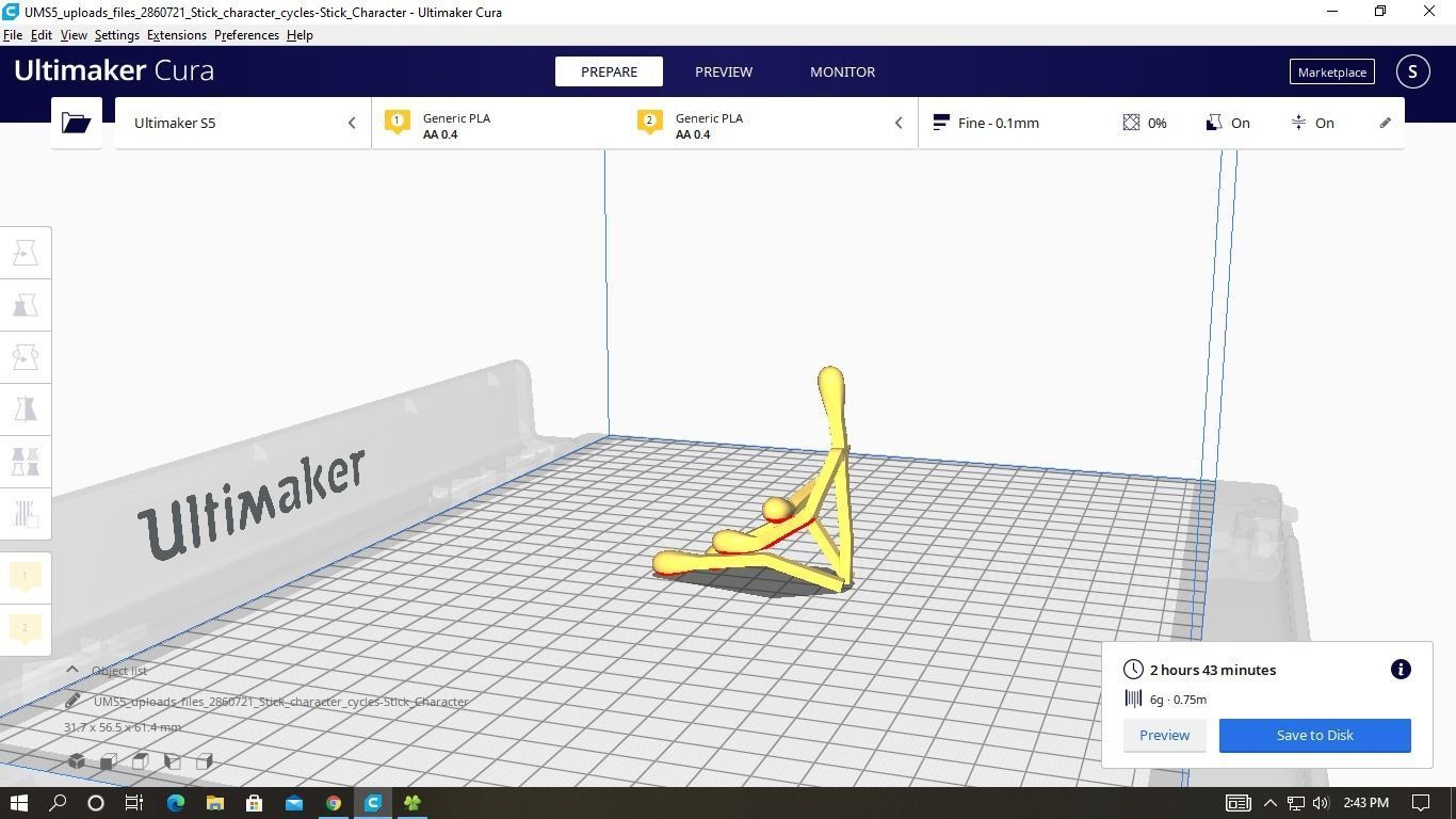 Stick Character 3D model 3D printable | CGTrader