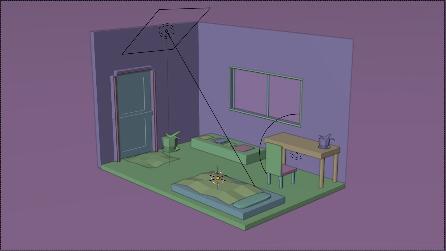 Low Poly Isometric Room Free 3D model free VR / AR / low-poly 3D model ...