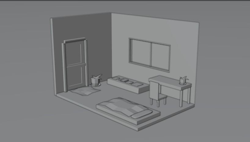 Low Poly Isometric Room Free 3D model free VR / AR / low-poly 3D model ...