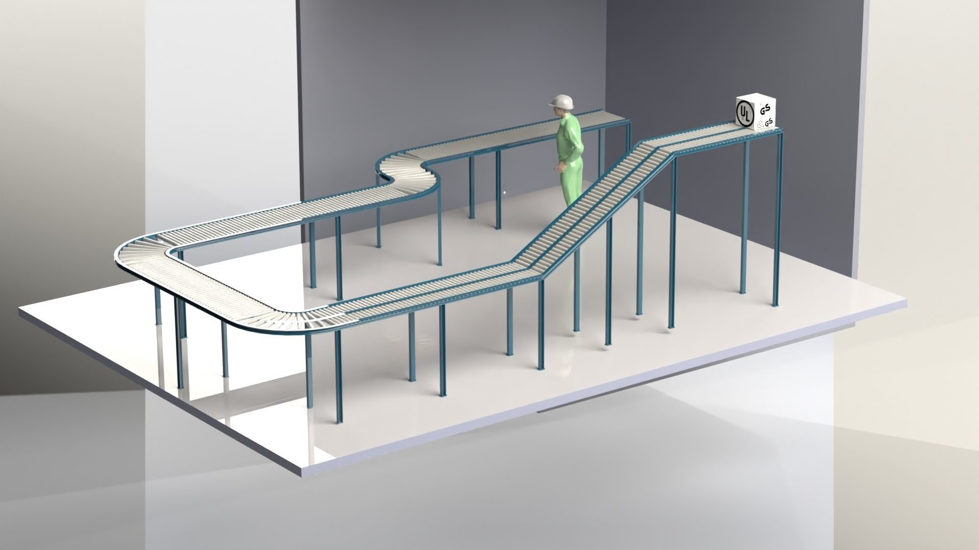 Roller Conveyor with Solidworks 3D model | CGTrader
