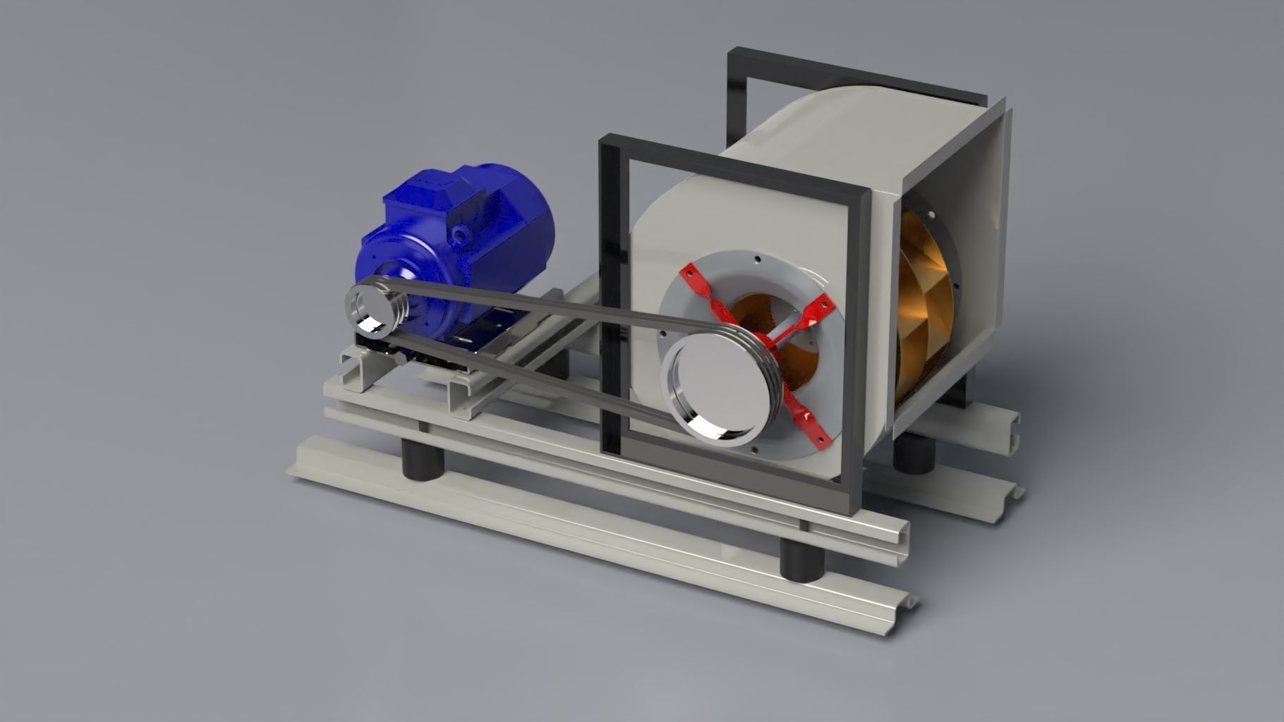 3D model Fan with Belt Pulley Motor VR / AR / low-poly | CGTrader