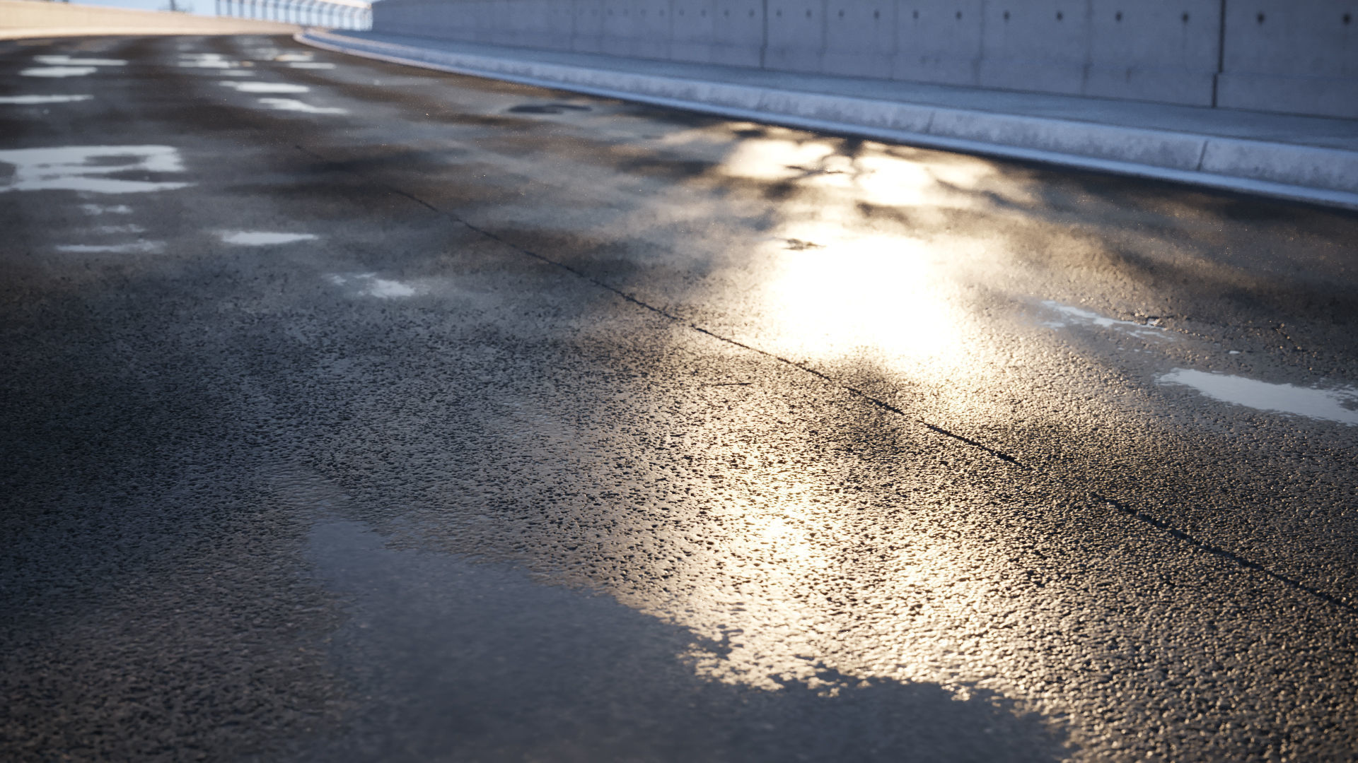 Wet damaged road texture 3D model | CGTrader