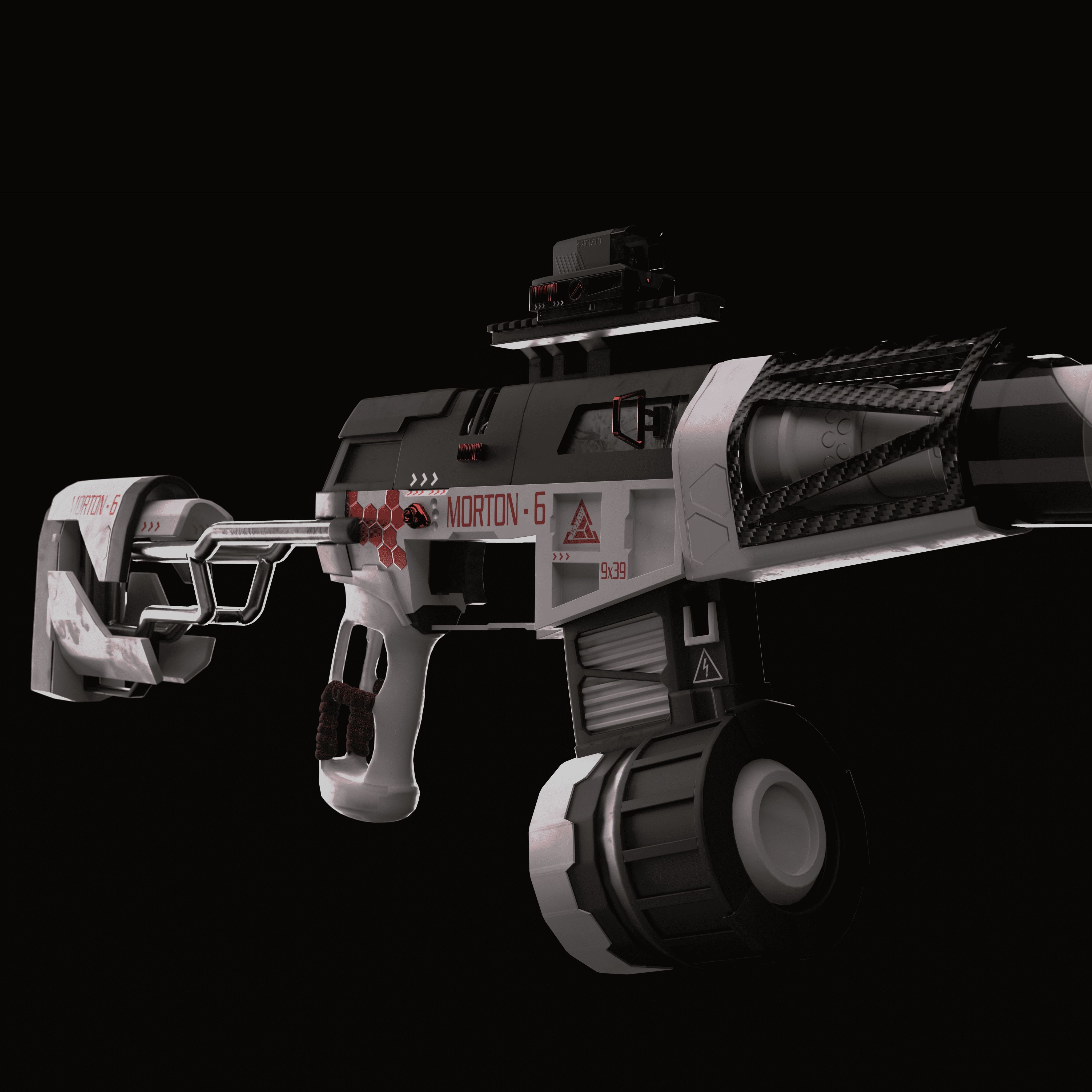 3D model Cyberpunk SciFi Assault Rifle for games VR / AR / low-poly ...