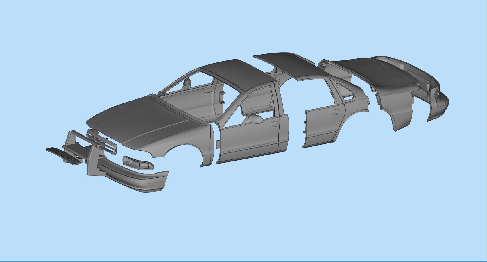 STL printable rc cars body Chevy Impala SS and Bonus 3D model 3D ...