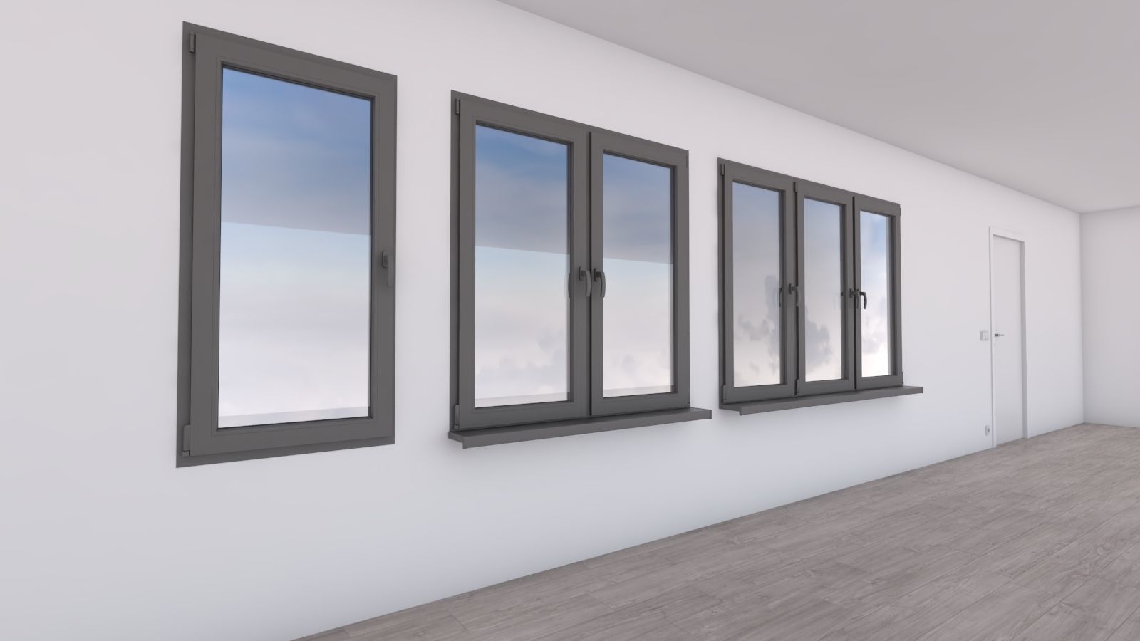 Windows and simple Door 3D model | CGTrader