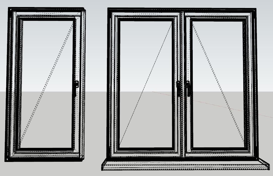 Windows and simple Door 3D model | CGTrader