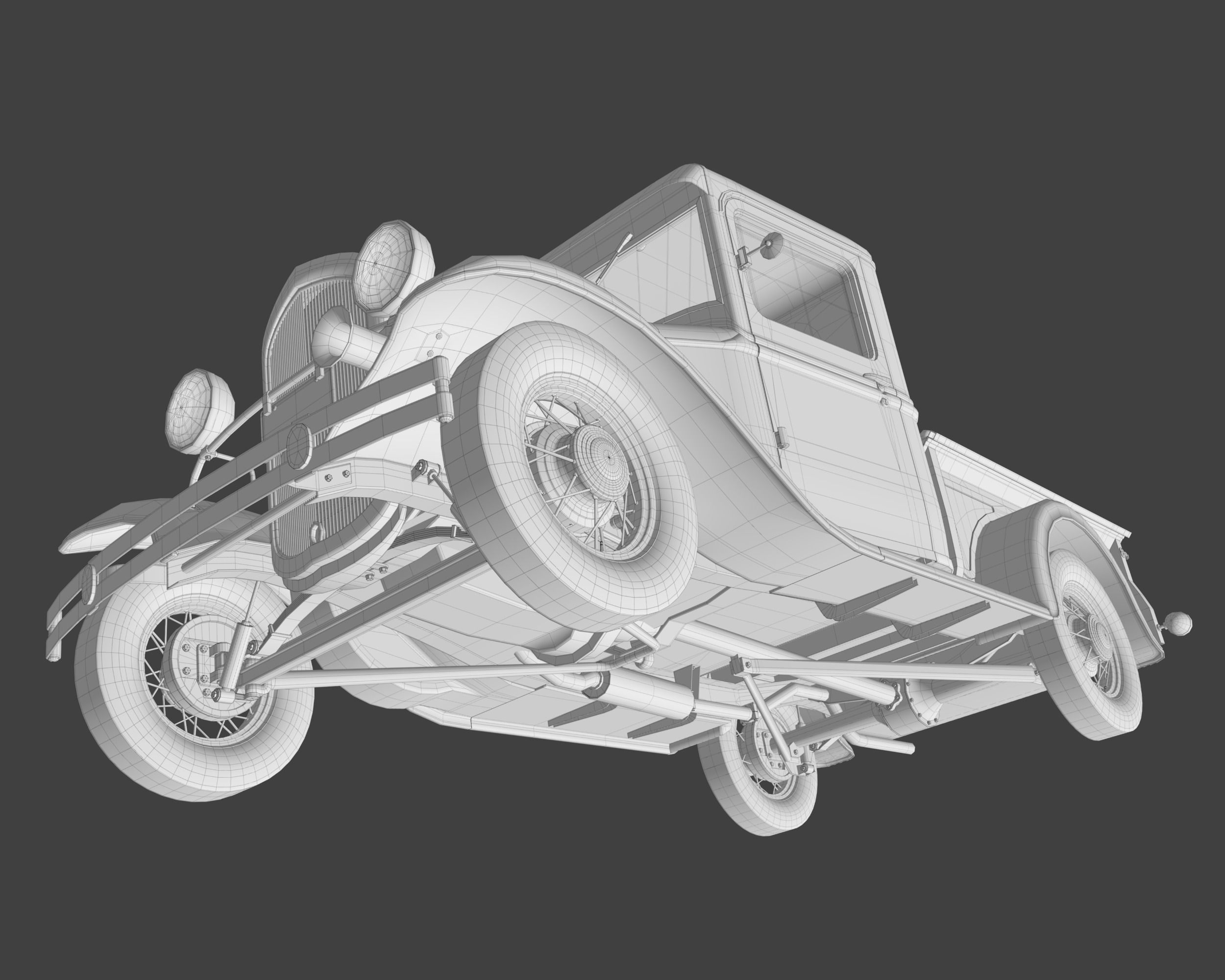 retro pick-up 3D model | CGTrader