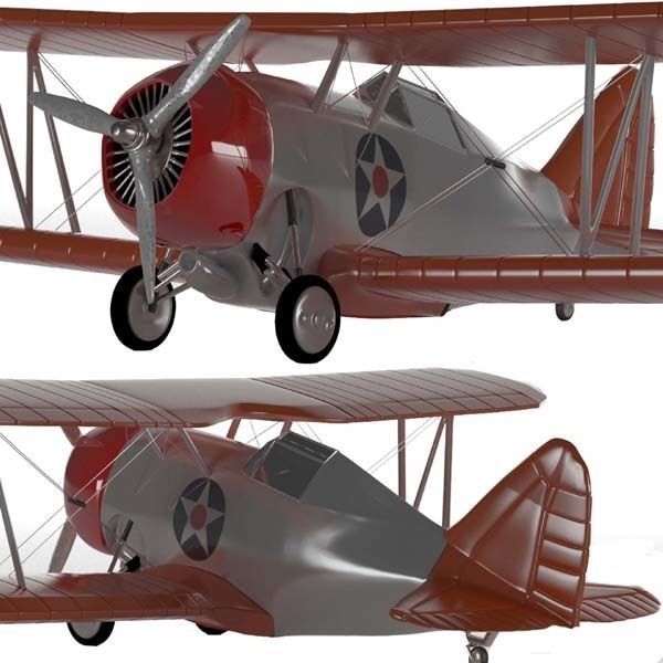3D model Grumman F2F-USA WW2 PLANE VR / AR / low-poly | CGTrader