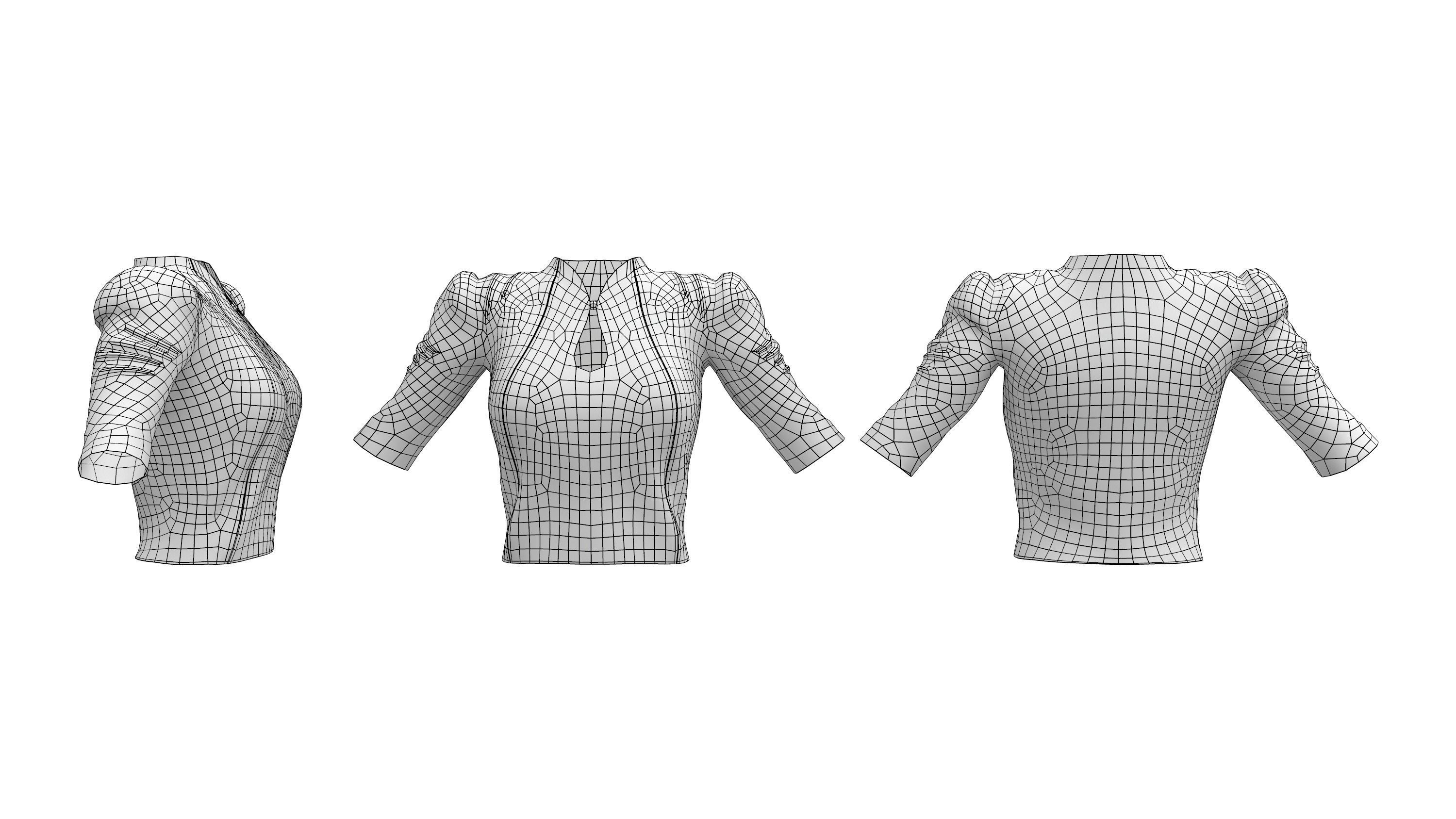 3D model Royal Shoulder Top VR / AR / low-poly | CGTrader