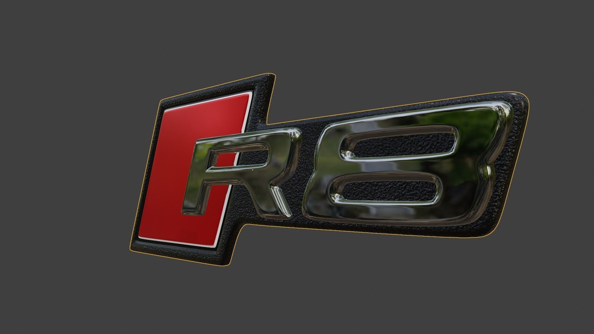 Audi Logo R8 for sport Car frontal 3D model | CGTrader
