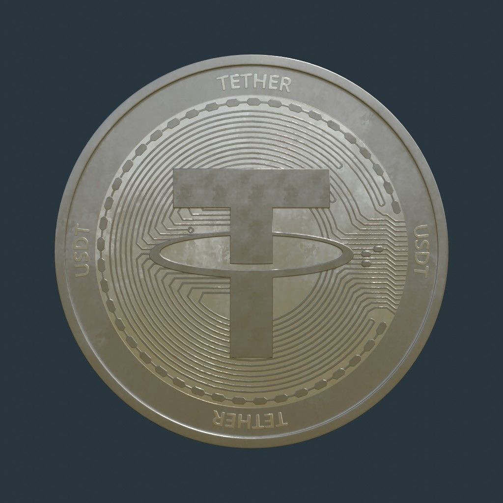 Tether USDT - Cryptocurrency Coin 3D model | CGTrader
