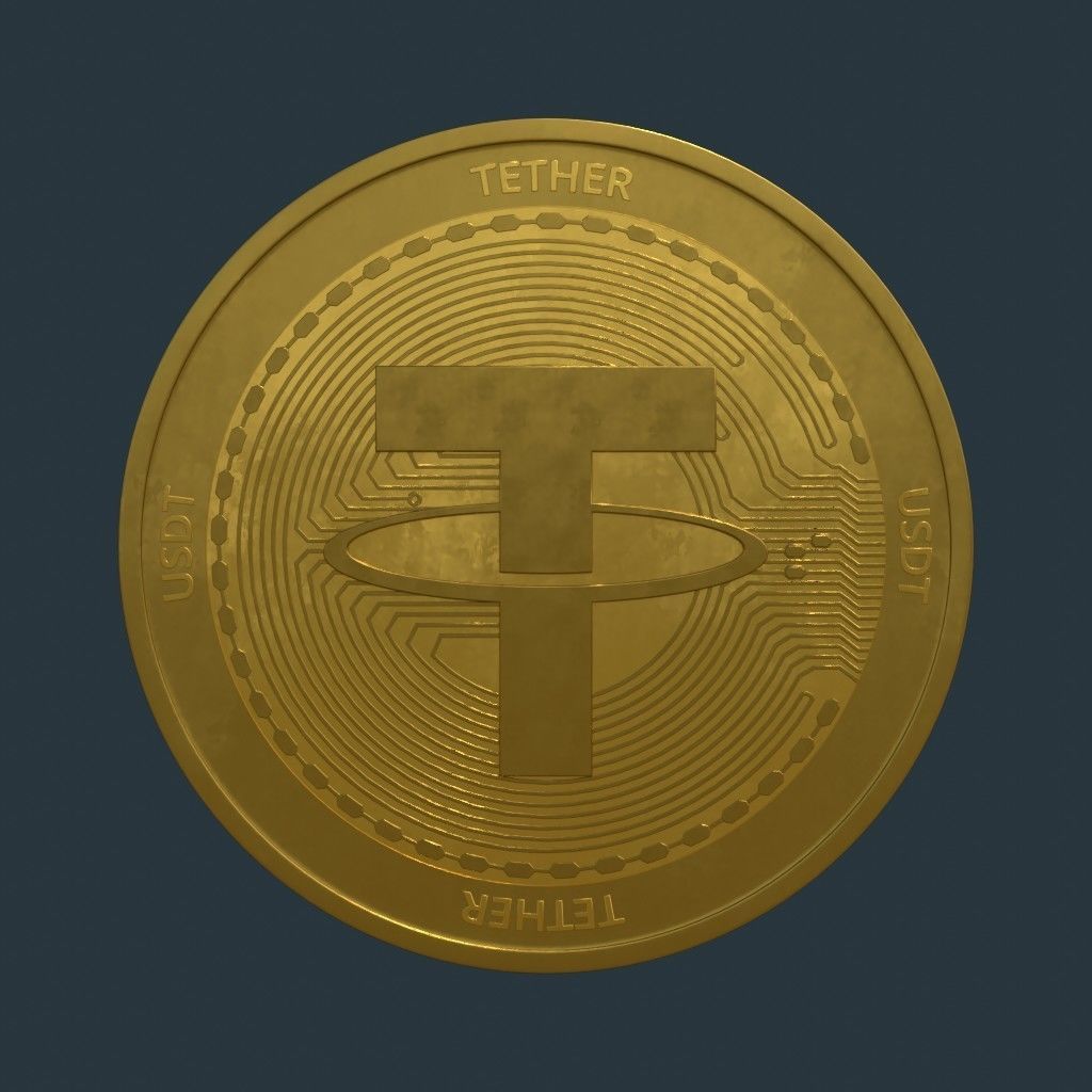 Tether USDT - Cryptocurrency Coin 3D model | CGTrader