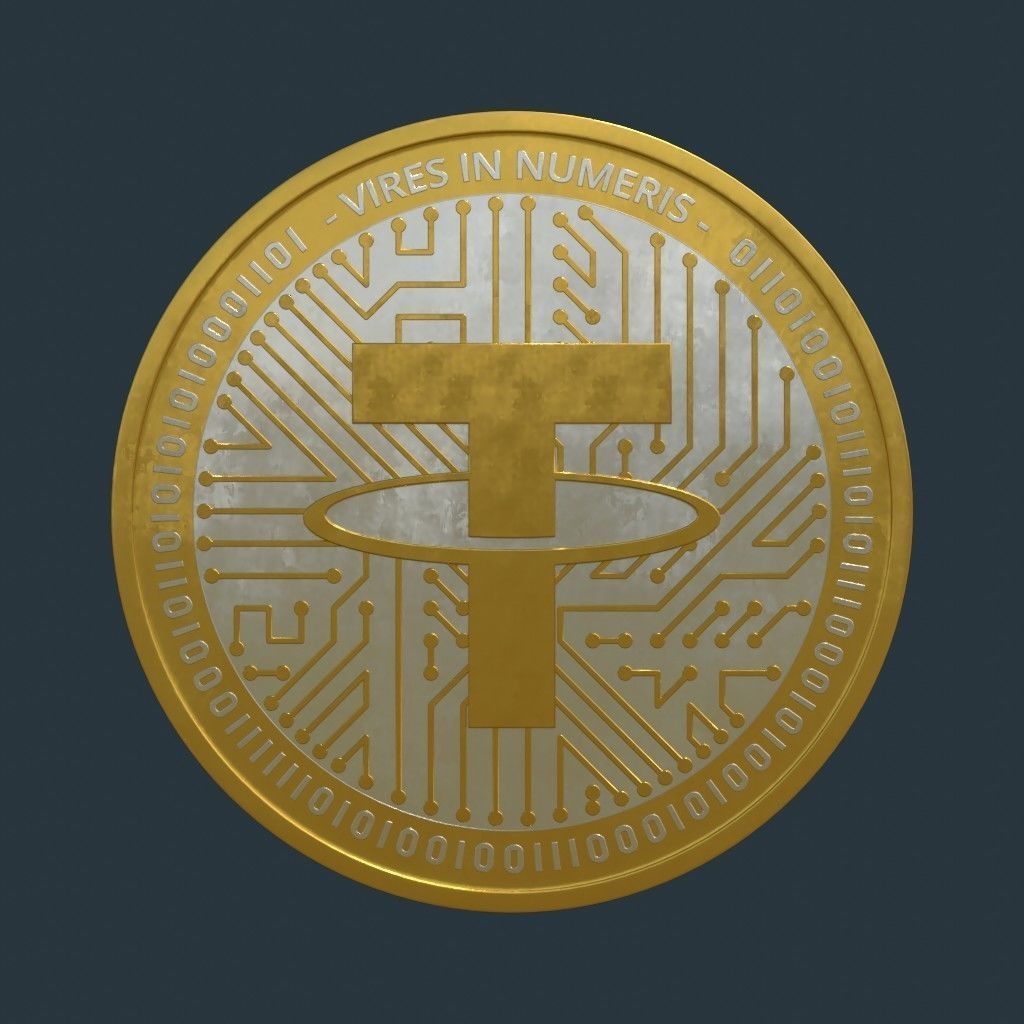 Tether USDT - Cryptocurrency Coin 3D model | CGTrader