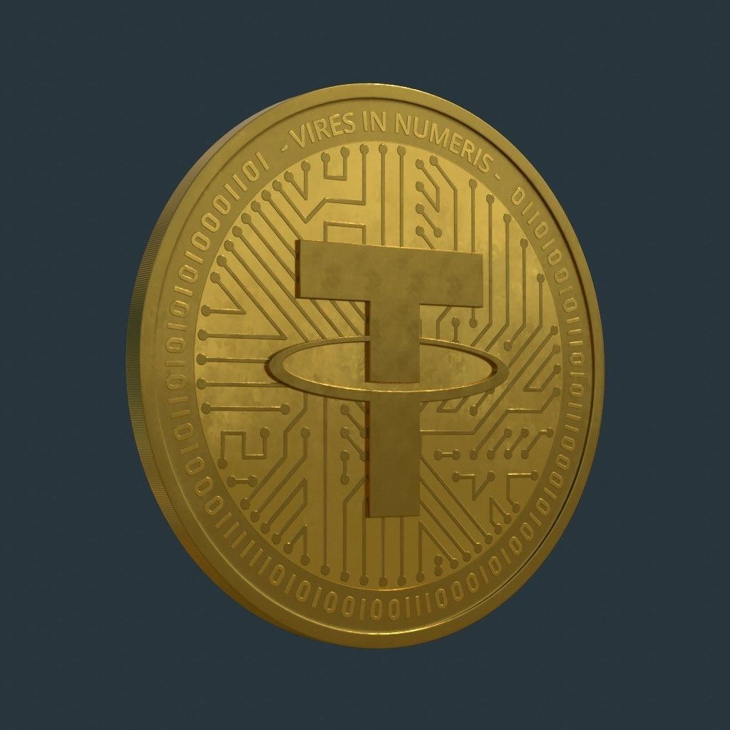 Tether USDT - Cryptocurrency Coin 3D model | CGTrader