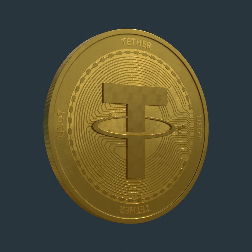 Tether USDT - Cryptocurrency Coin 3D model | CGTrader