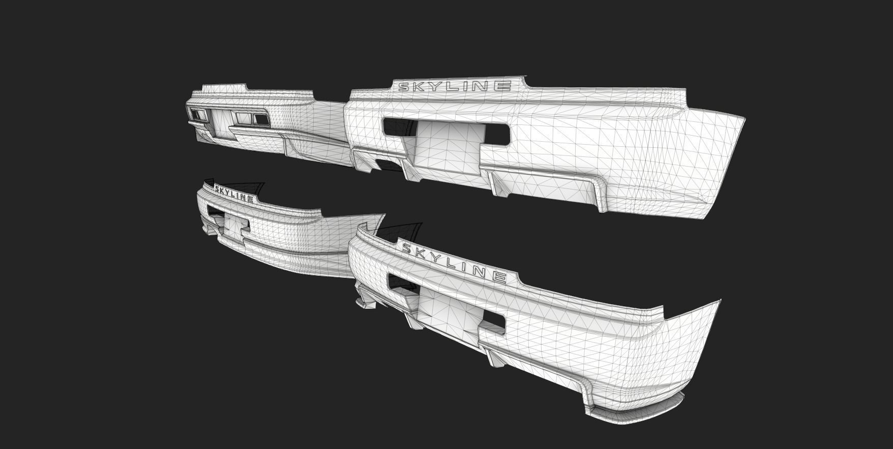 Body kit Skyline R34 Bumper rear 3D model | CGTrader