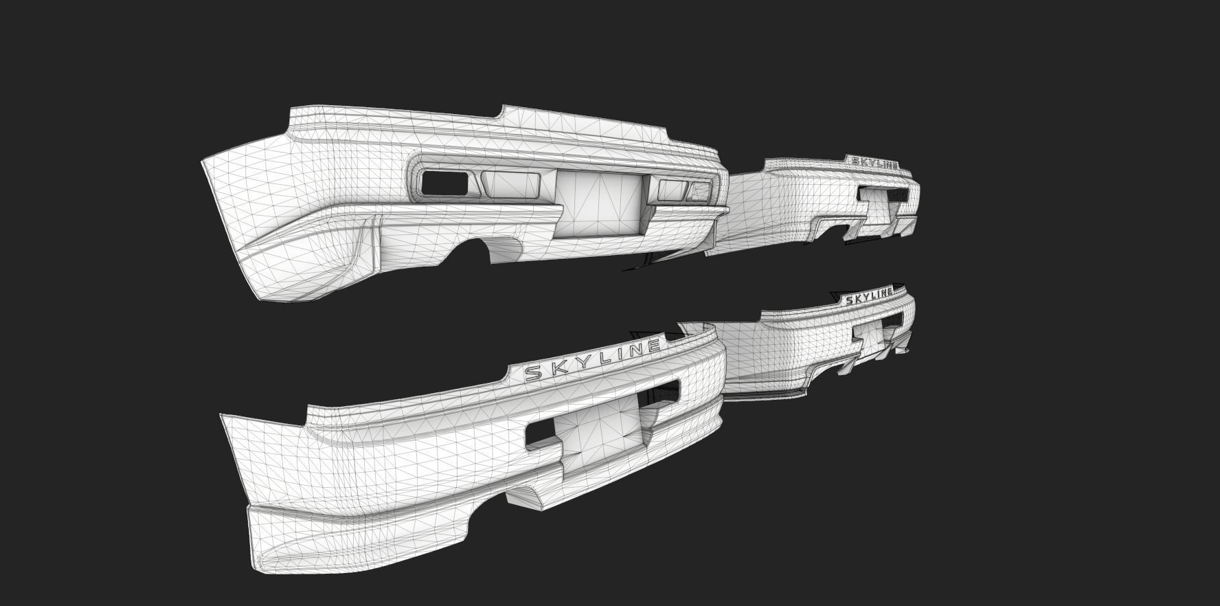 Body kit Skyline R34 Bumper rear 3D model | CGTrader