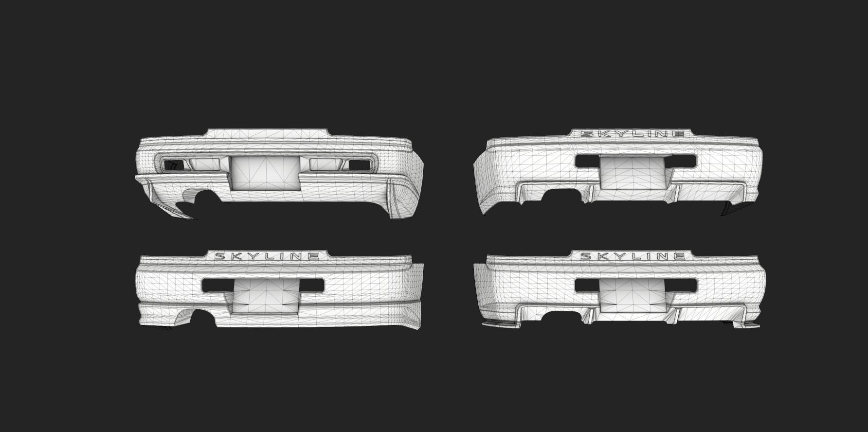 Body kit Skyline R34 Bumper rear 3D model | CGTrader