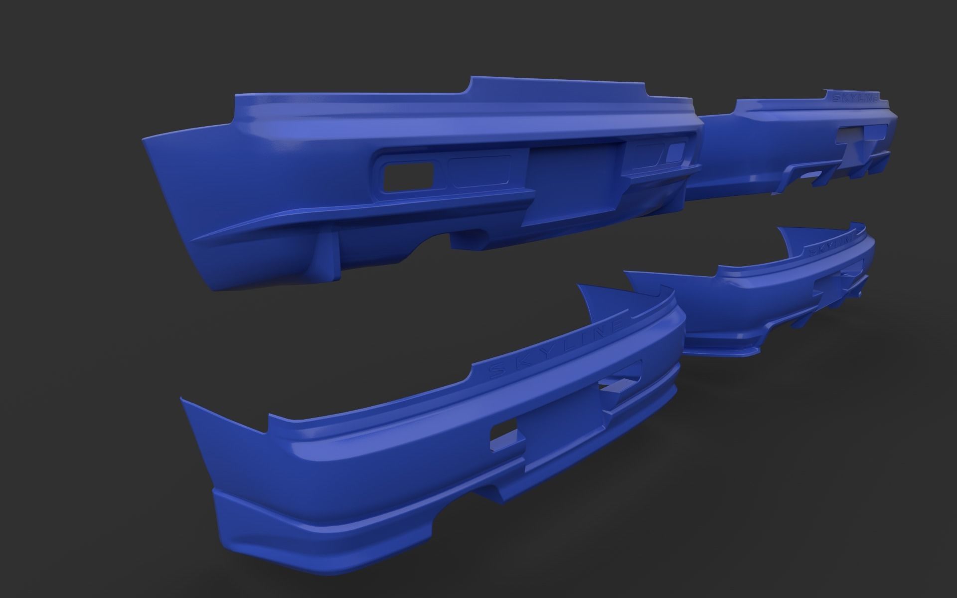 Body kit Skyline R34 Bumper rear 3D model | CGTrader