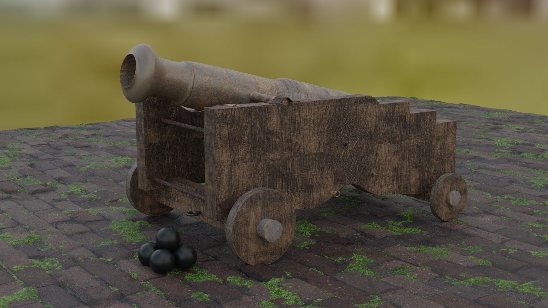 3d model of a cannon 3D model | CGTrader