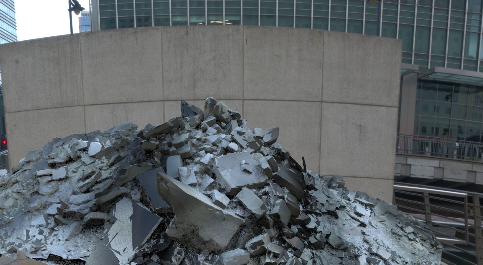 Wall exploded into to debris 3D model | CGTrader