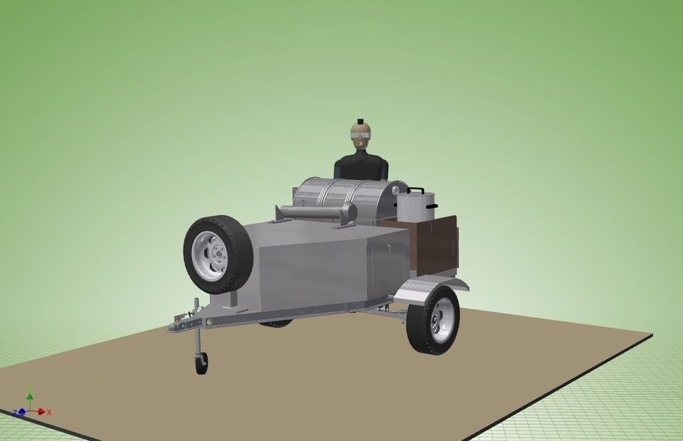 BBQ Smoker-Grill Mobile free 3D model | CGTrader