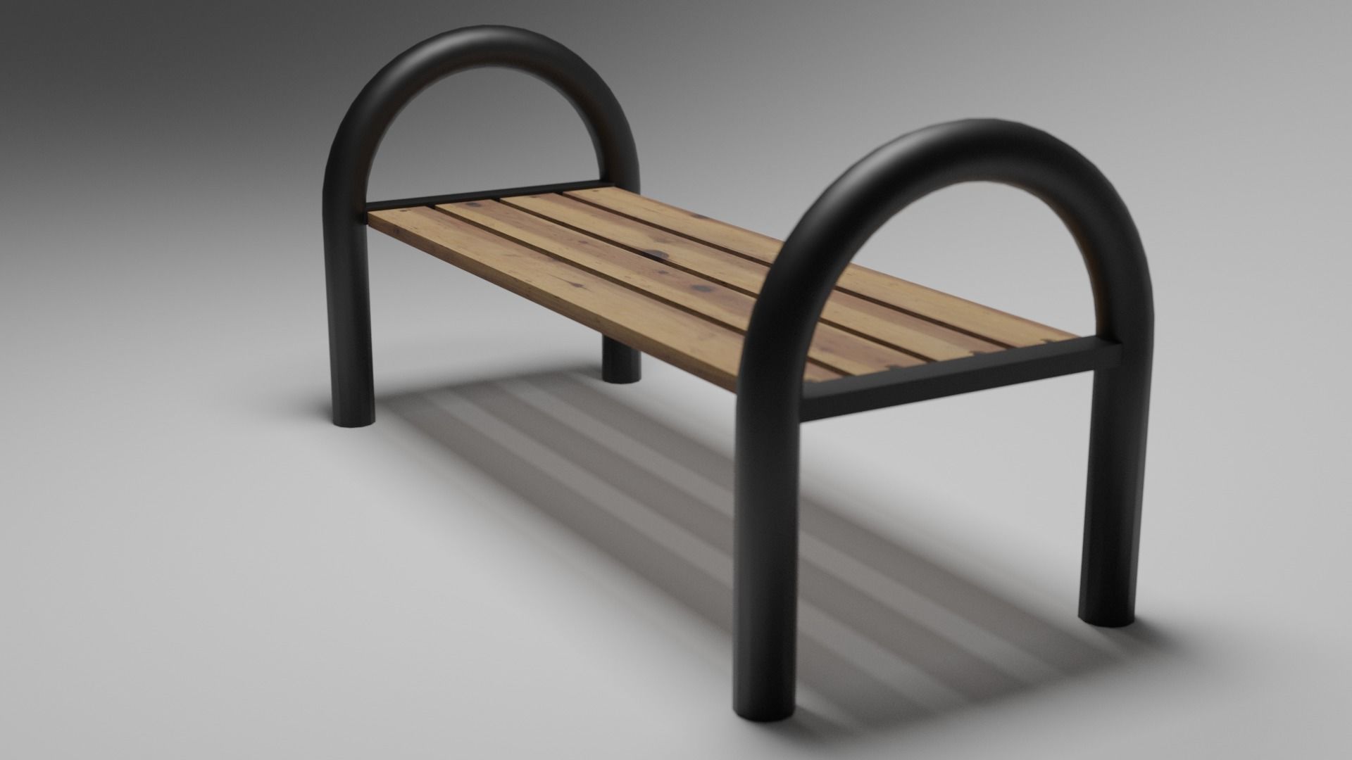 3D model Wooden bench with round railing VR / AR / low-poly | CGTrader