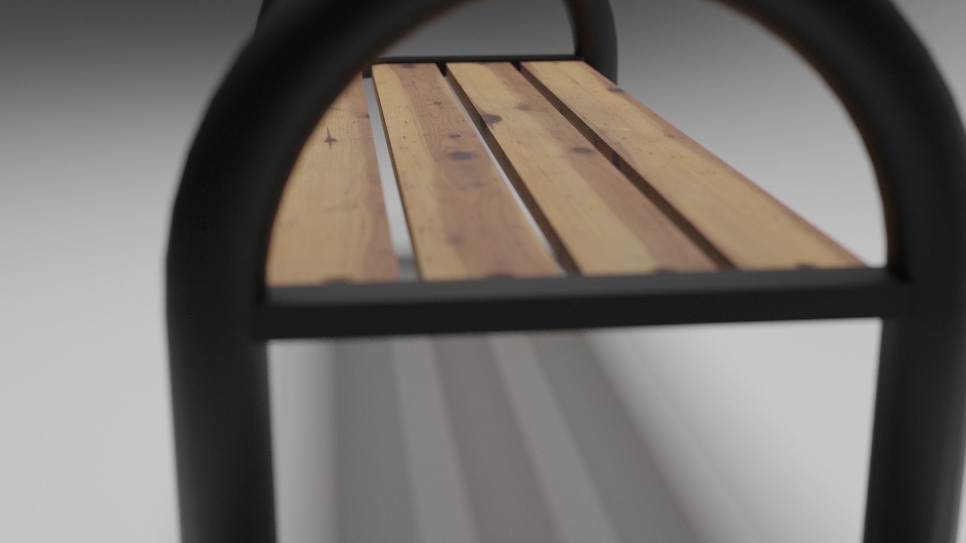 3D model Wooden bench with round railing VR / AR / low-poly | CGTrader