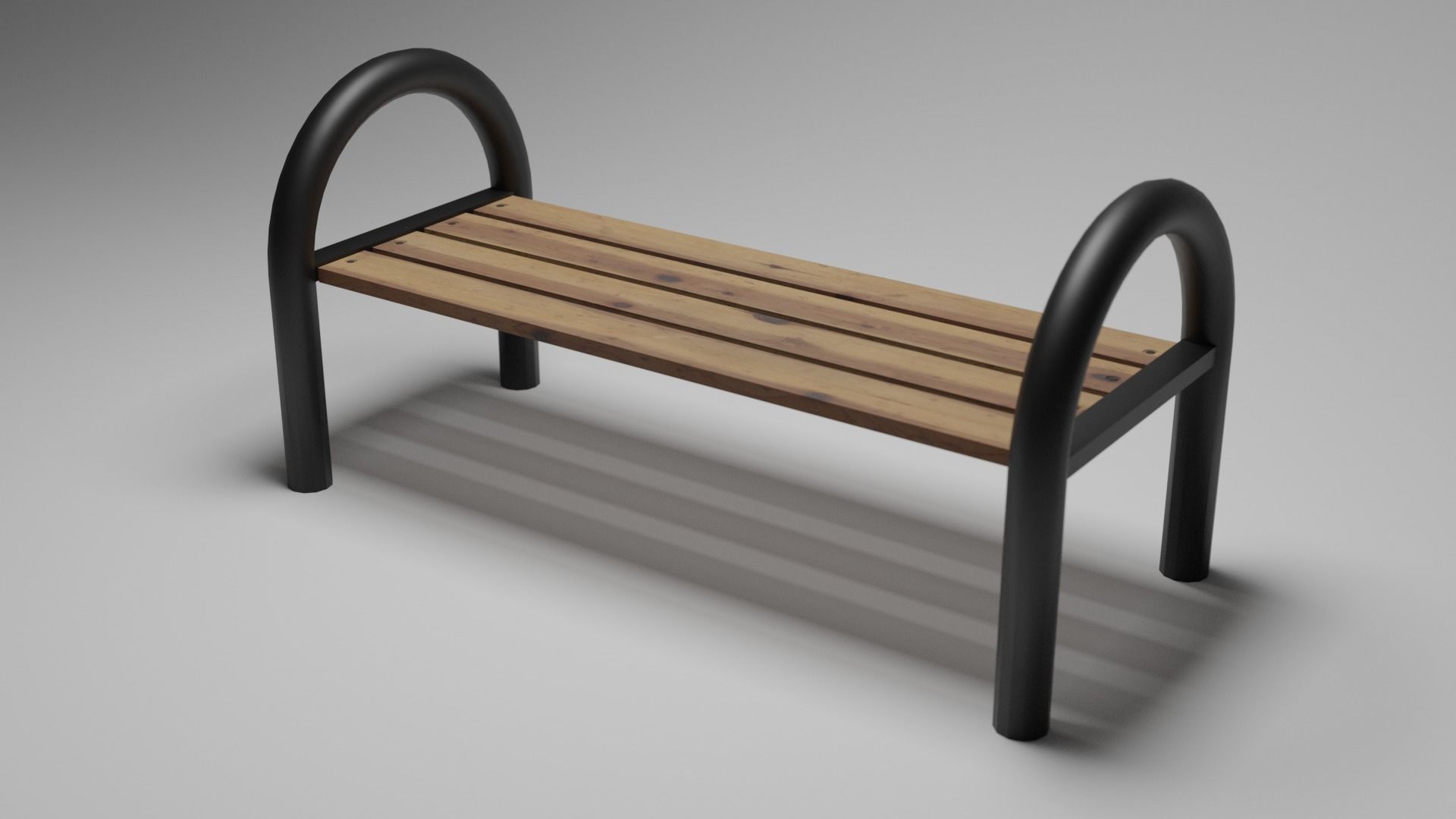 3D model Wooden bench with round railing VR / AR / low-poly | CGTrader