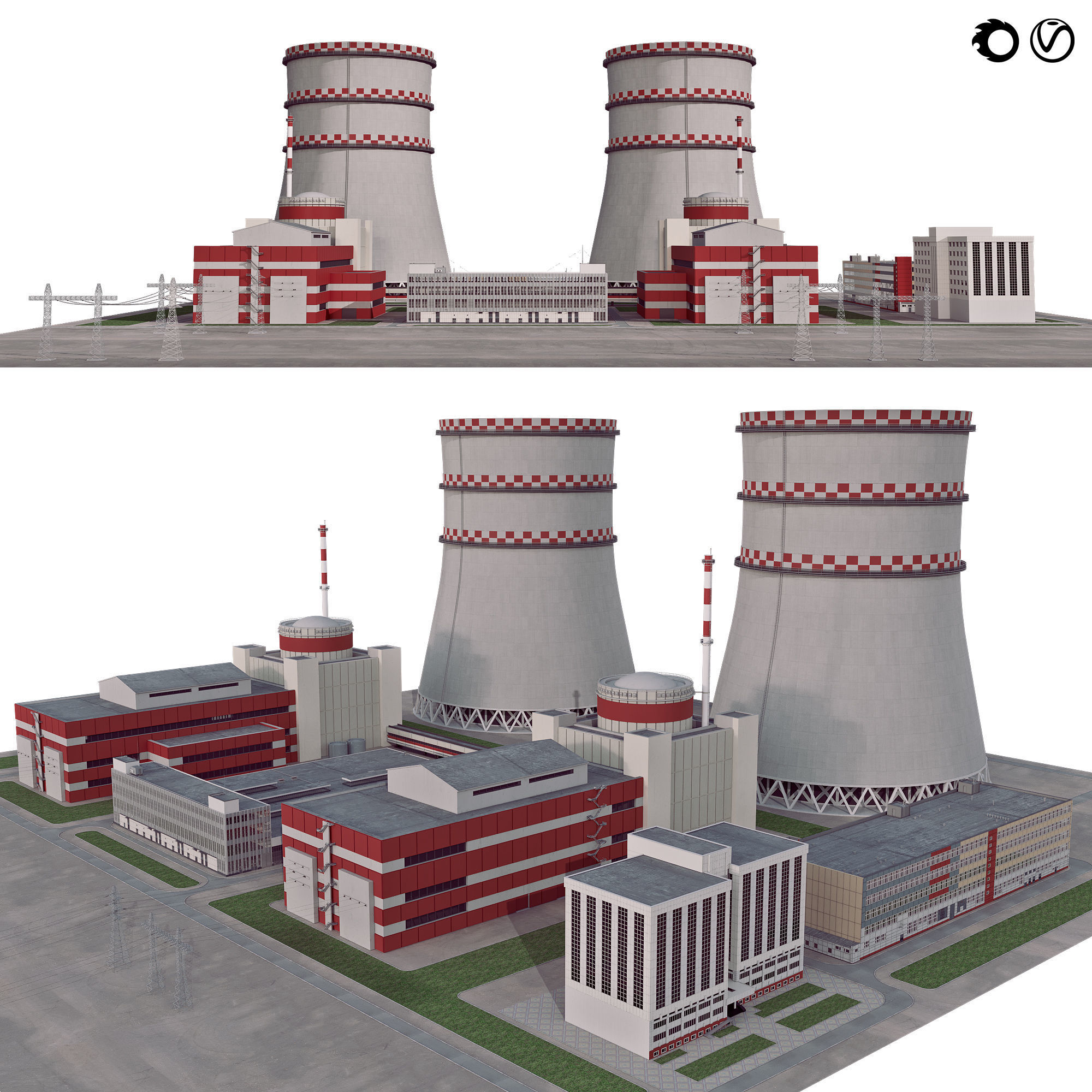 Nuclear power 3D model | CGTrader