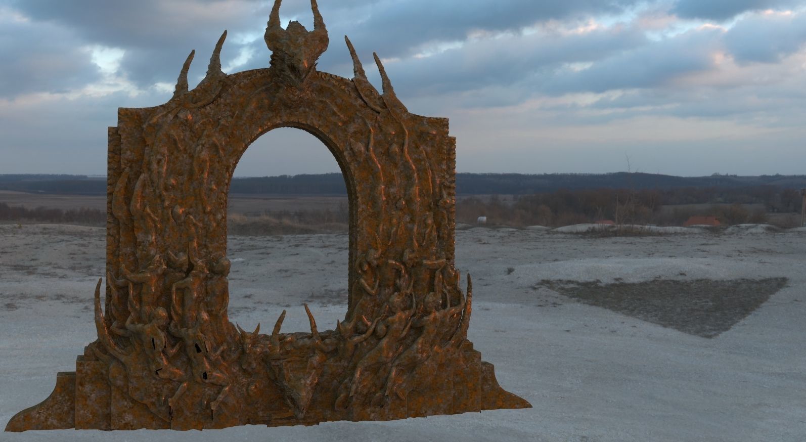 Gates of Hell Statue 3D model | CGTrader