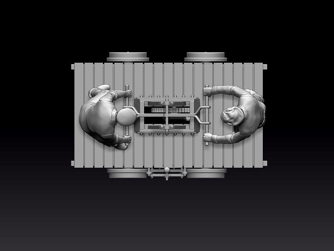 handcar two men working on train 3D model 3D printable | CGTrader