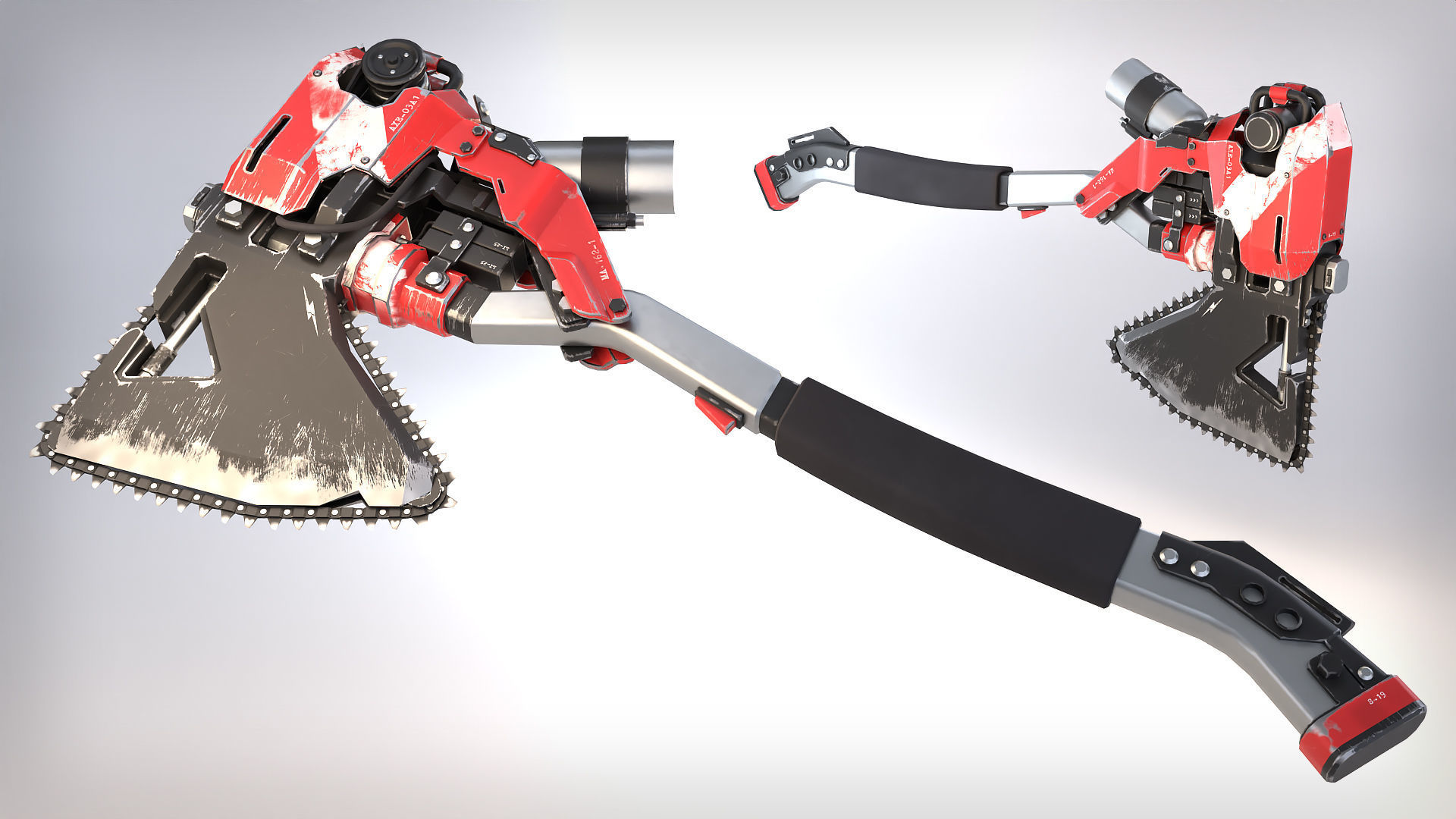 3D model Electric-Axe tool with two blades VR / AR / low-poly | CGTrader