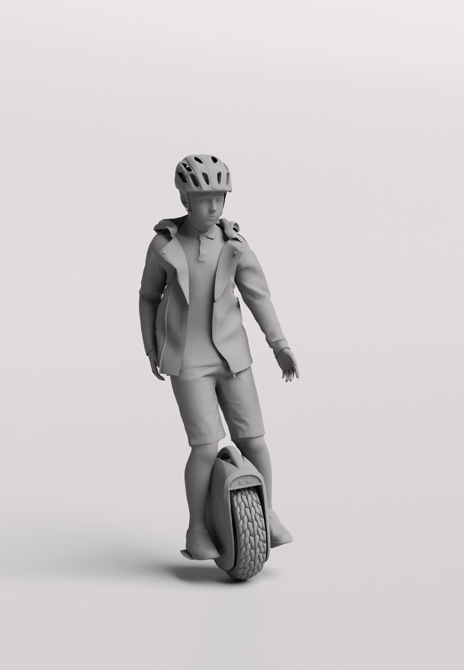Humano Young boy riding a unicycle with a helmet 0920 3D model | CGTrader