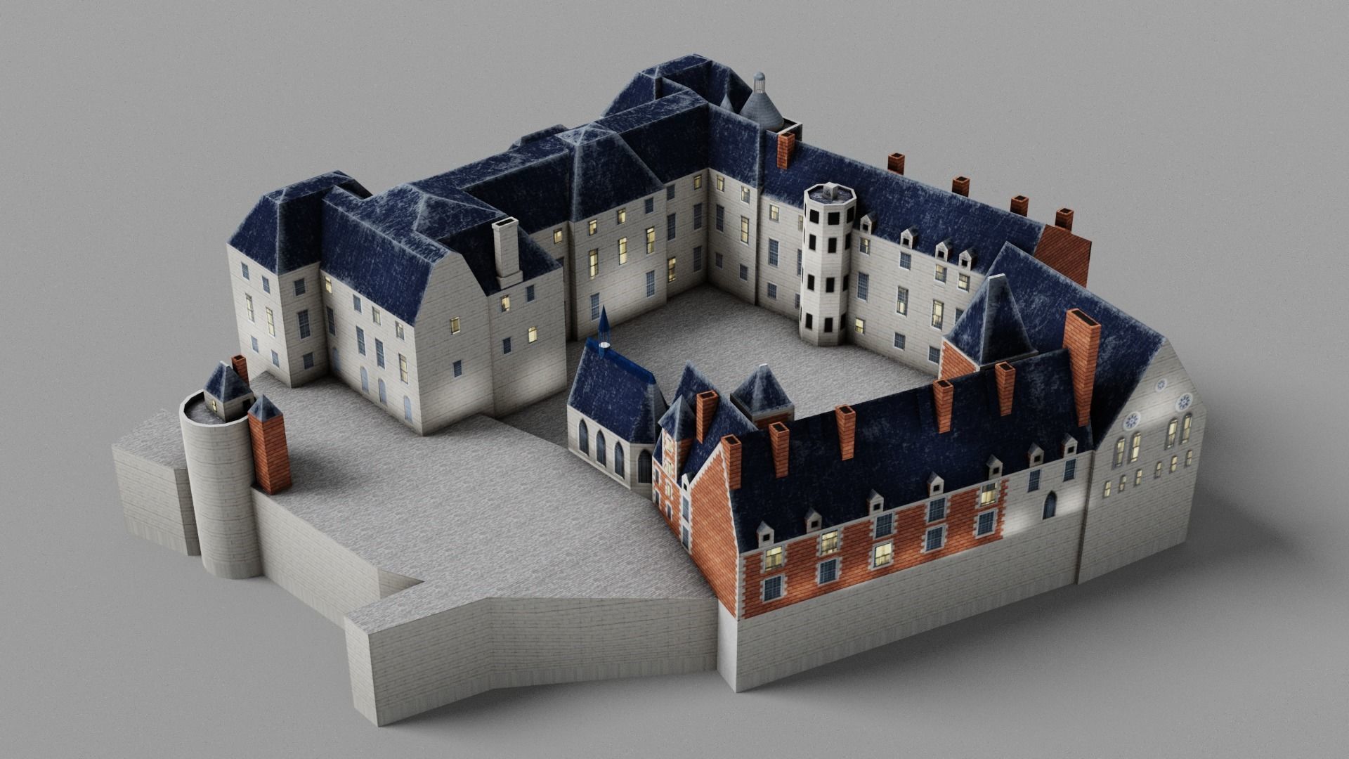 3D model Palace Chateau de Blois PBR Low-poly 3D model VR / AR / low ...