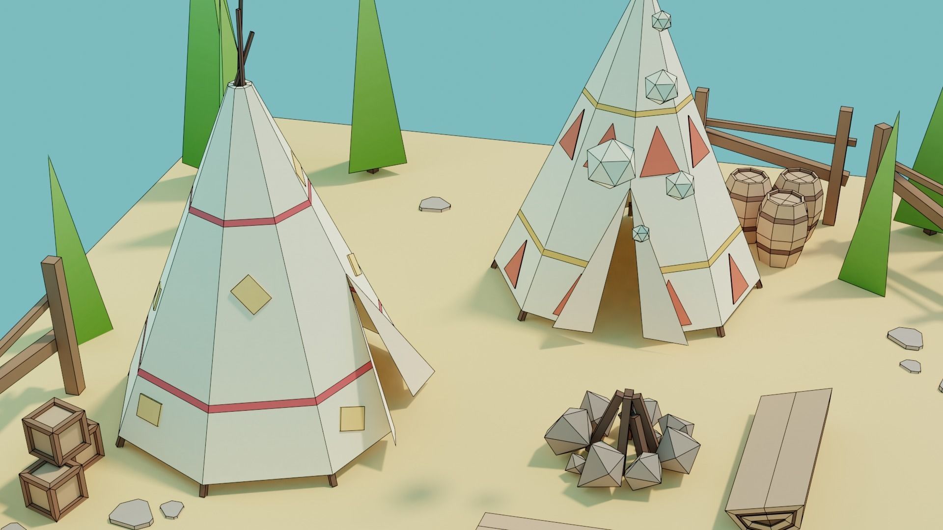3D model Isometric Traditional Indian Teepee VR / AR / low-poly | CGTrader