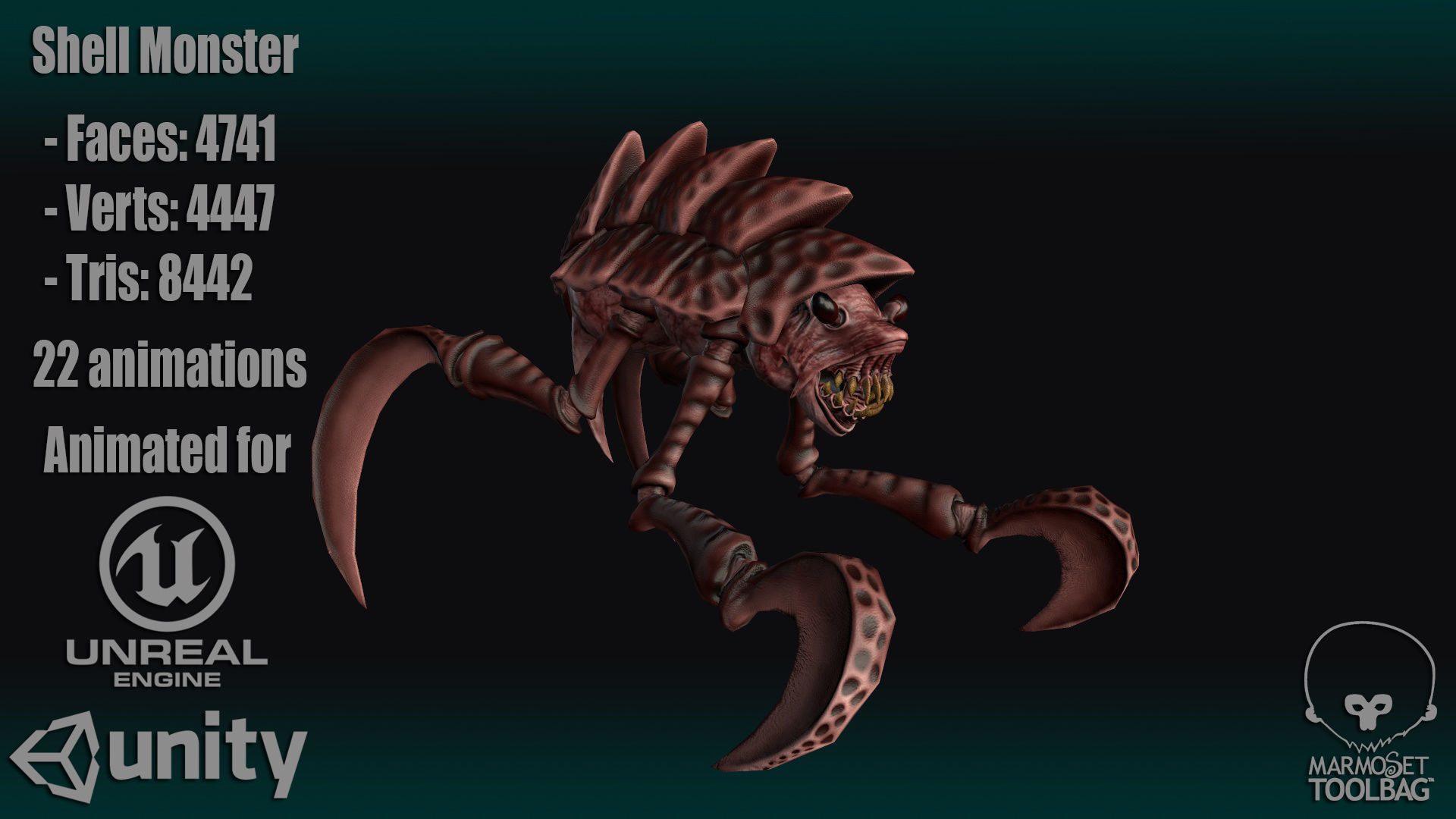 3D Model Collection Shell Monsters Pack VR / AR / low-poly | CGTrader