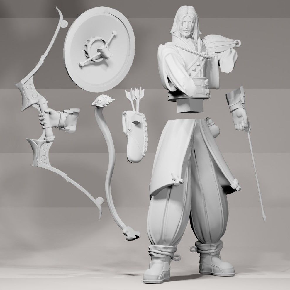 Eastern Hunter 75mm printable gaming miniature 3D model 3D printable ...