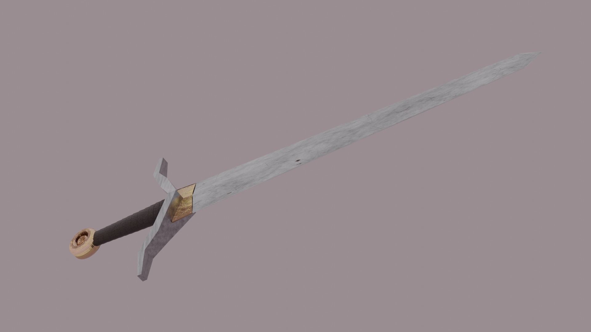 Medieval Realistic Steel Sword Weapon Gold n Steel PBR free 3D model ...