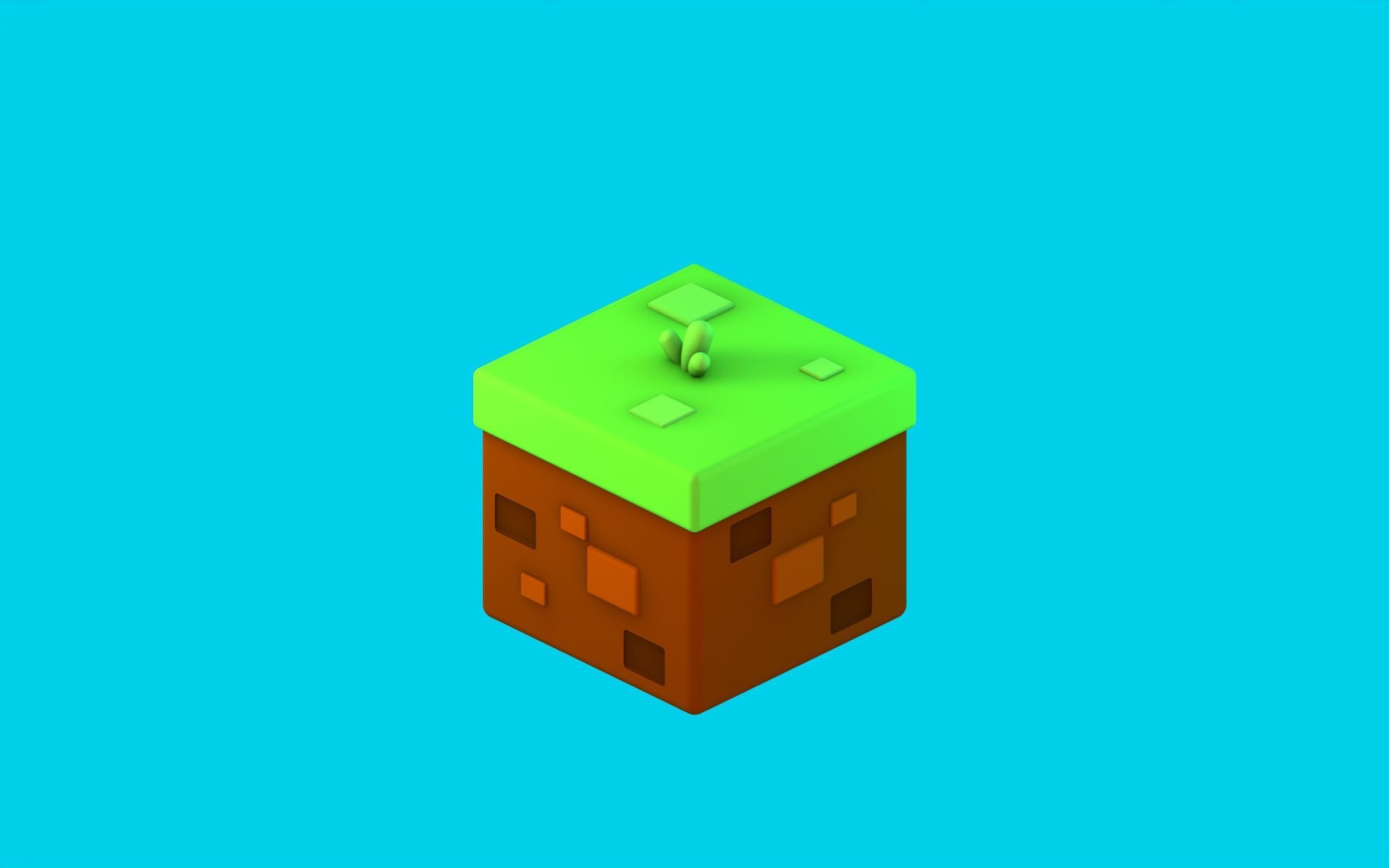 3D model Grass Block VR / AR / low-poly | CGTrader