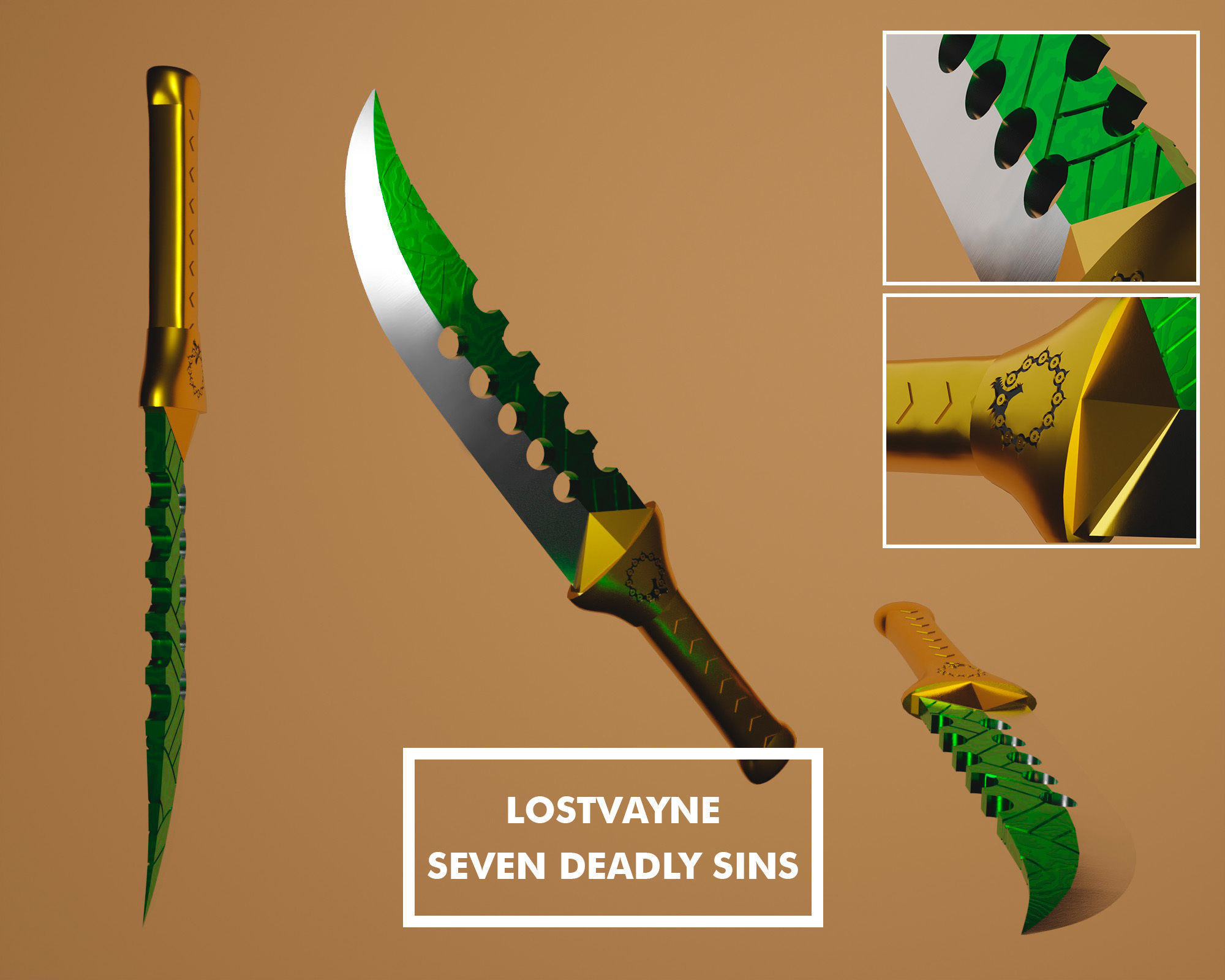 Lostvayne Meliodas Sword - Seven Deadly Sins 3D model 3D printable ...
