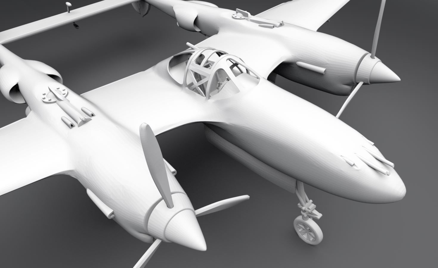 P38 Lightning Scale model 3D model 3D printable | CGTrader