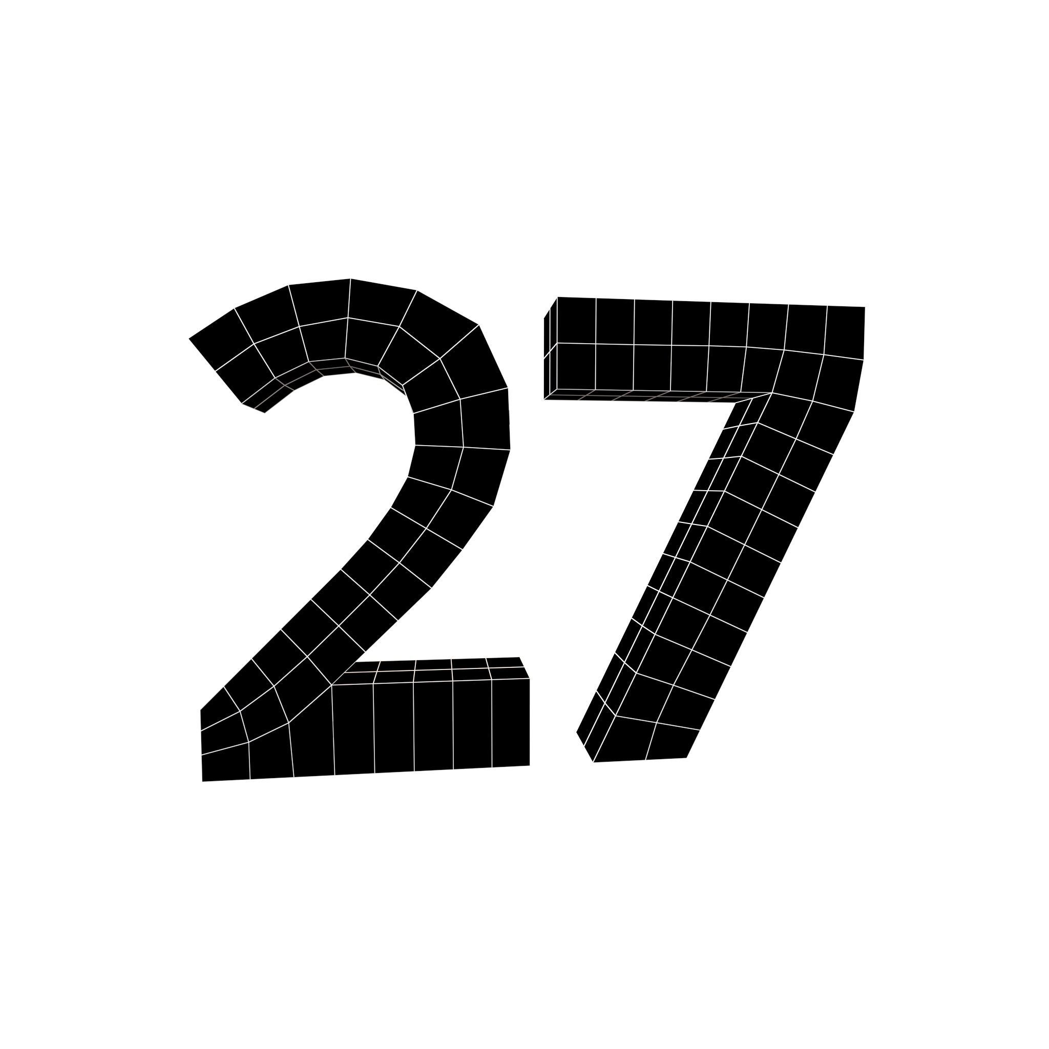 3D model Date Number 27 v1 001 VR / AR / low-poly | CGTrader