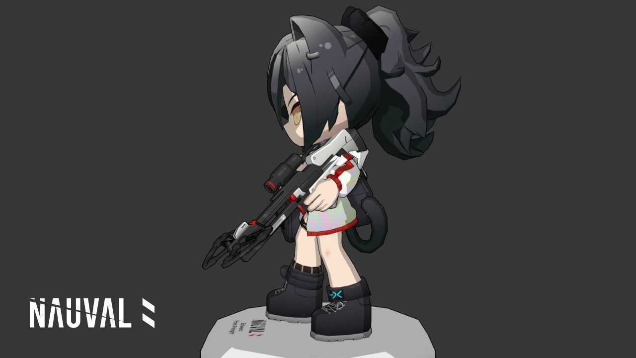 3D model Schwarz from Arknights - Low Poly Rigged Anime Chibi Blender ...