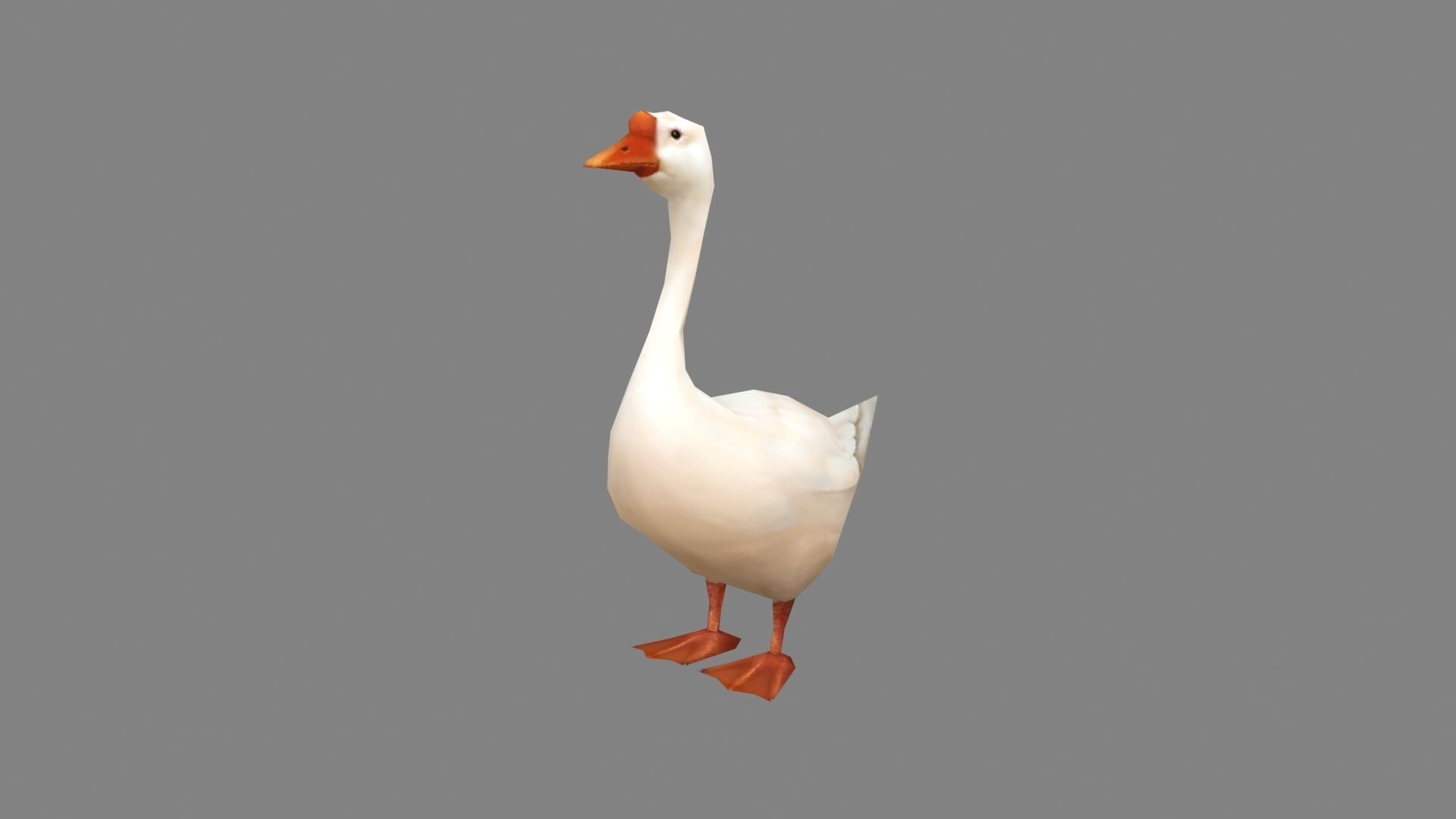3D model Cartoon white goose VR / AR / low-poly | CGTrader