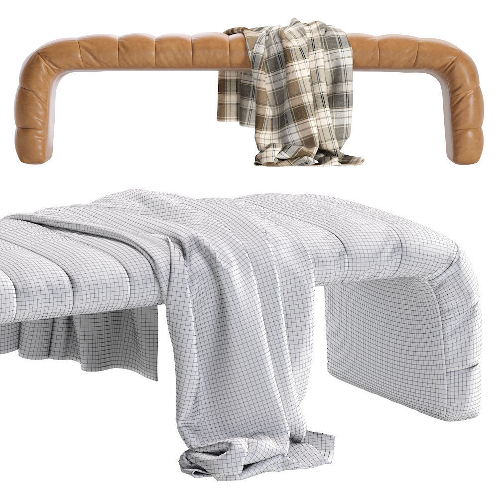 Coco Republic Westwood Bench Leather 3D model | CGTrader