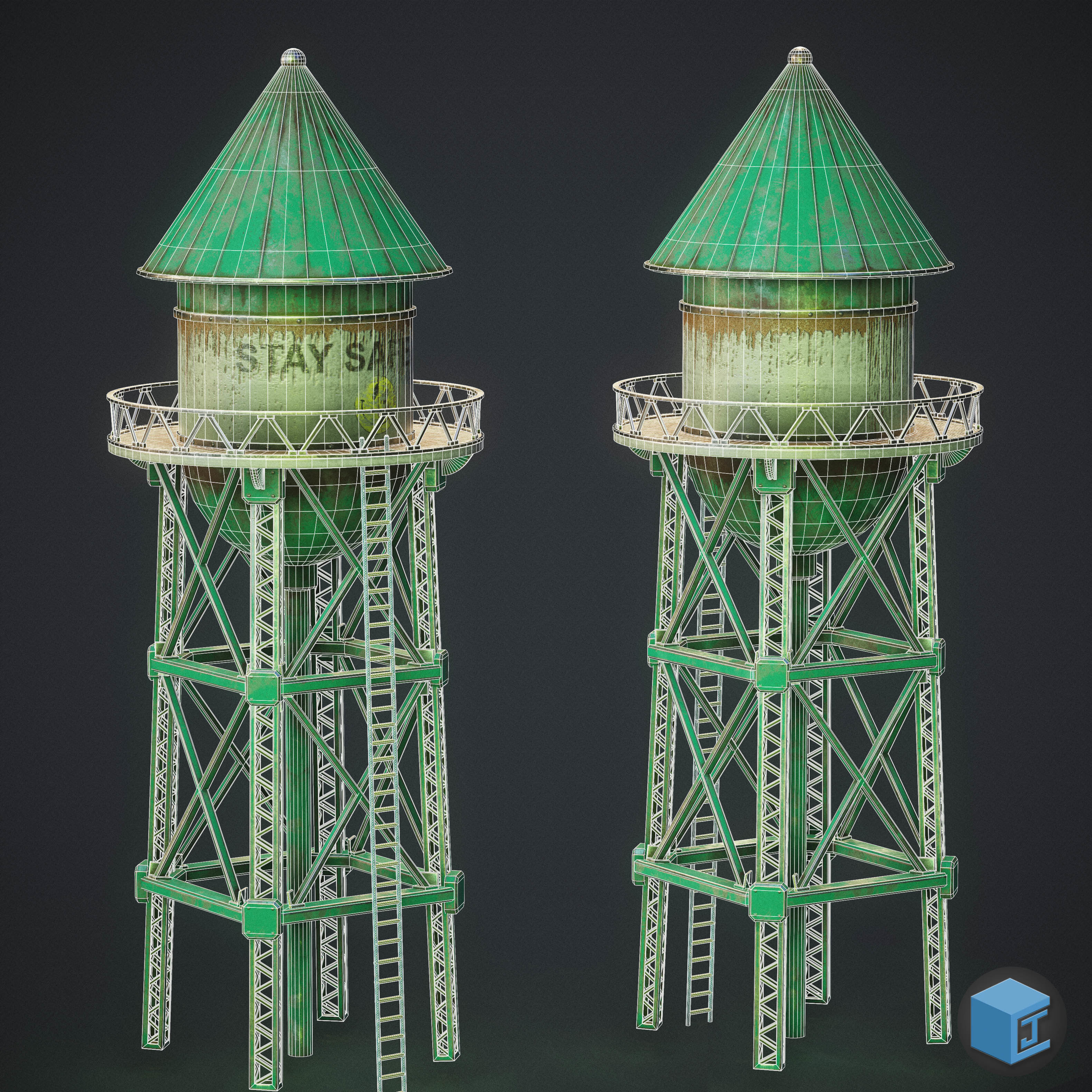 3D model WATER TOWER VR / AR / low-poly | CGTrader