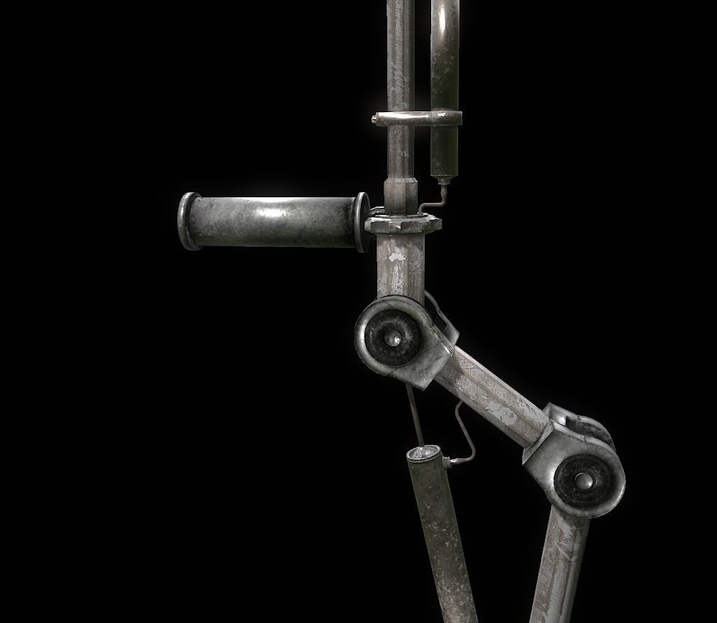 3D model Scythe steampunk low poly 4 texture options and high poly VR ...