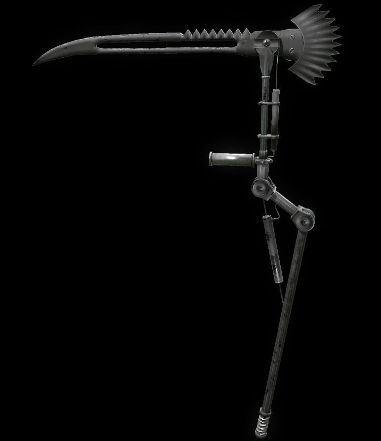 3D model Scythe steampunk low poly 4 texture options and high poly VR ...